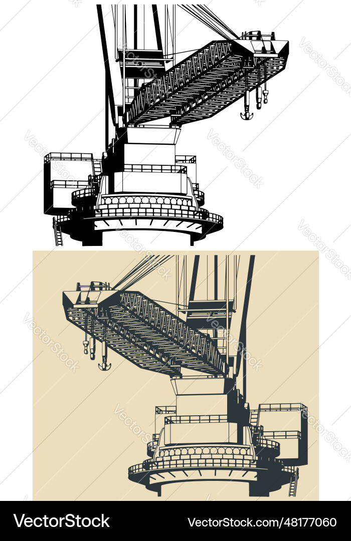 Full revolving crane Royalty Free Vector Image