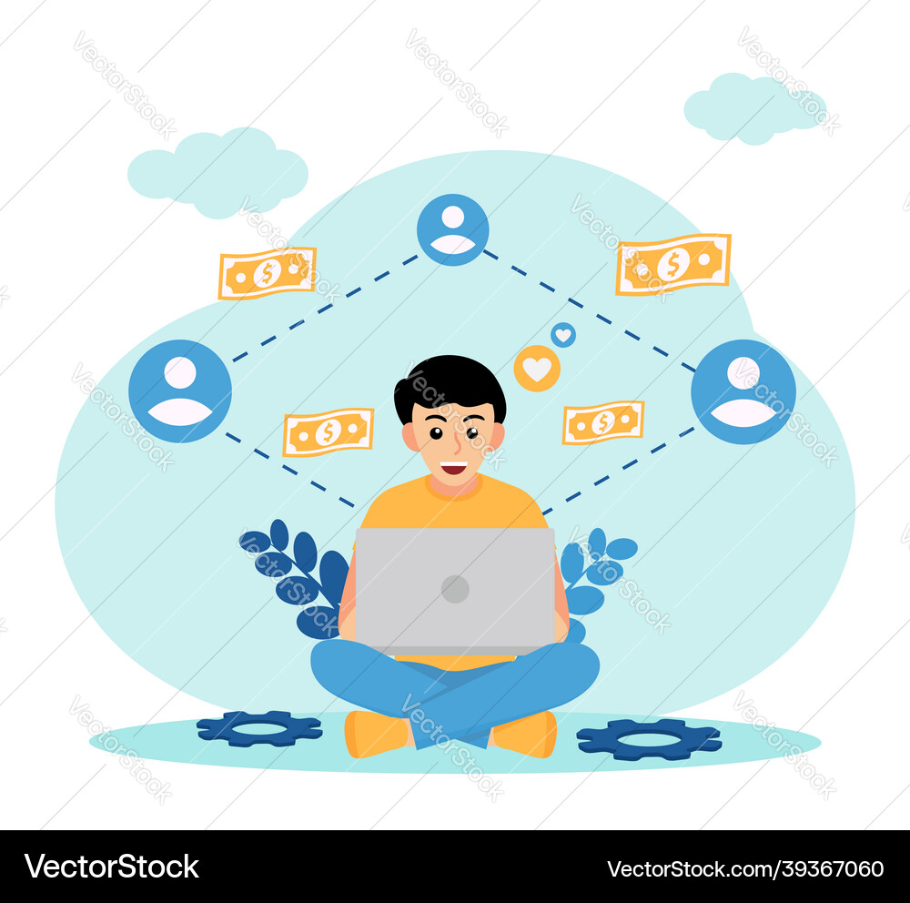 Gig economy worker concept Royalty Free Vector Image