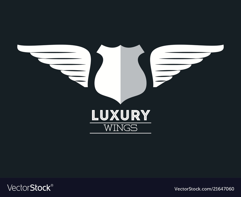 Luxury wings emblem Royalty Free Vector Image - VectorStock