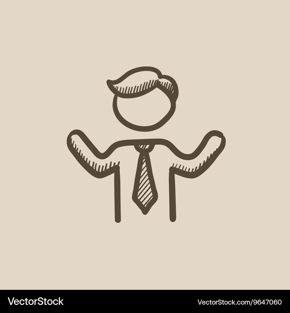 Man with raised arms sketch icon Royalty Free Vector Image