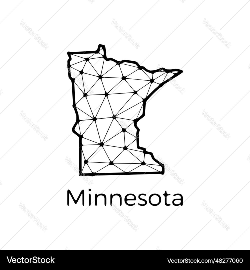 Minnesota state map polygonal made of lines Vector Image