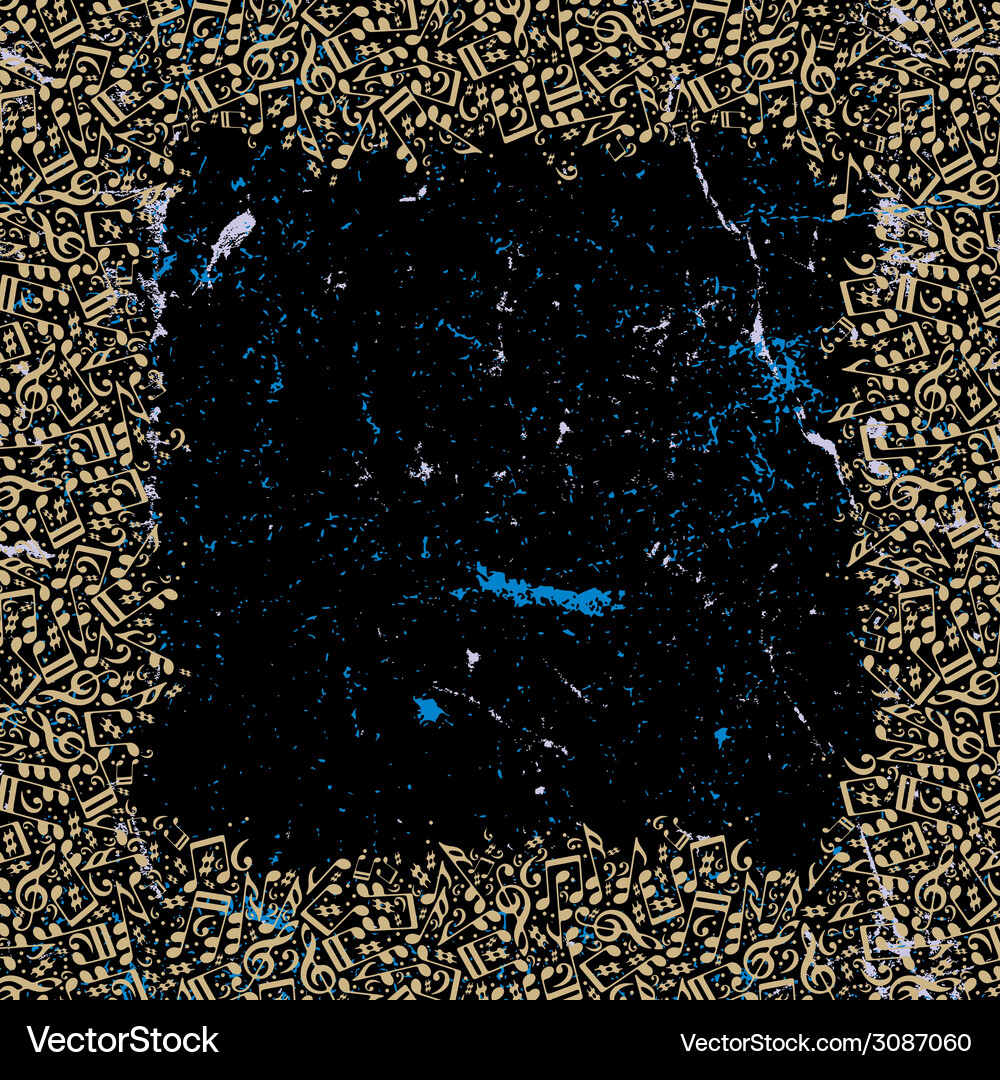 Music background with music notes and old texture Vector Image