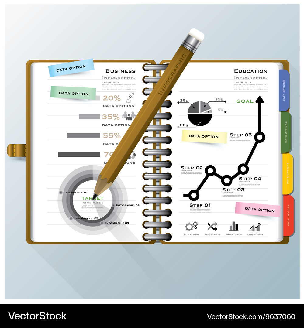 Organize notebook business and education Vector Image