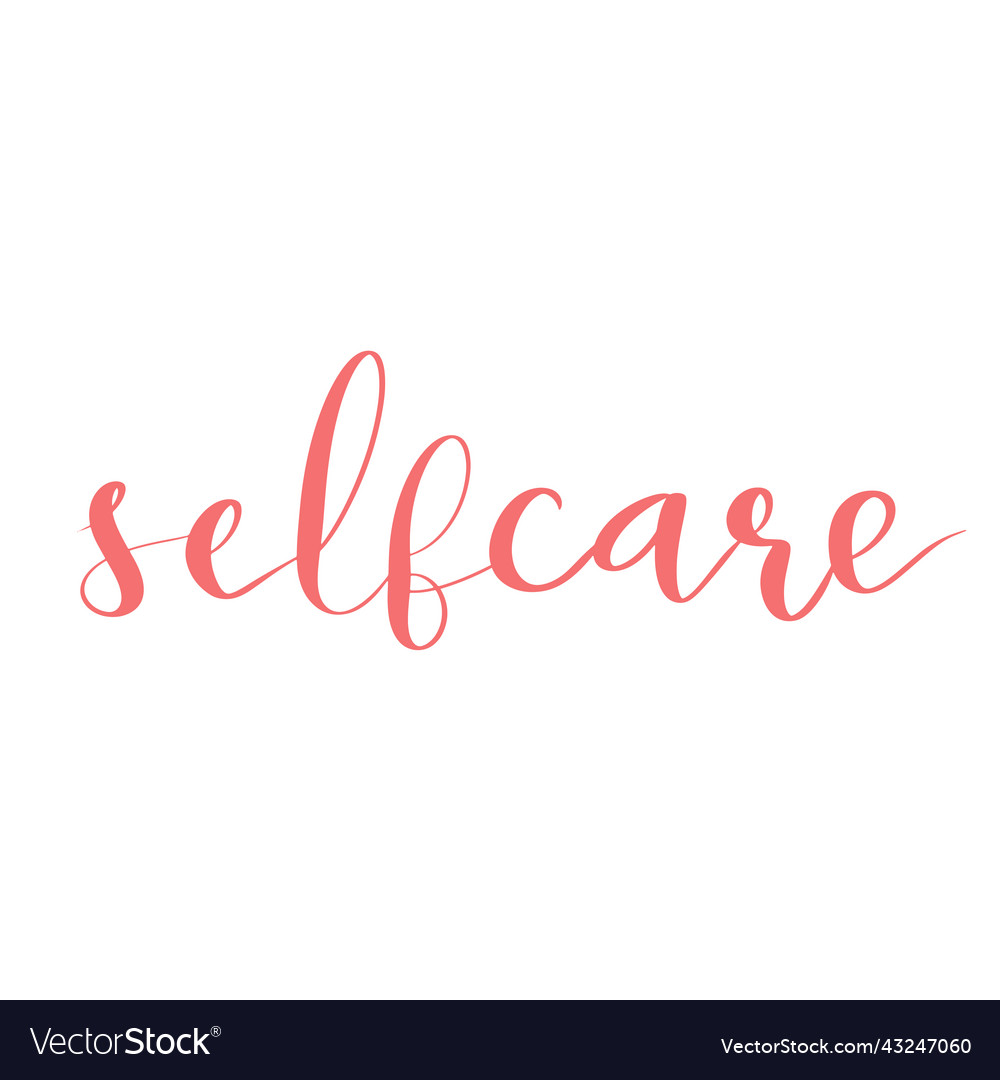 Self care hand drawn lettering design Royalty Free Vector Self care hand drawn lettering design Royalty Free Vector