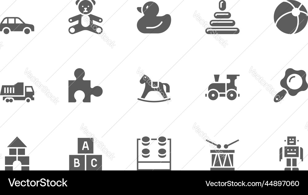Toys icons Royalty Free Vector Image - VectorStock