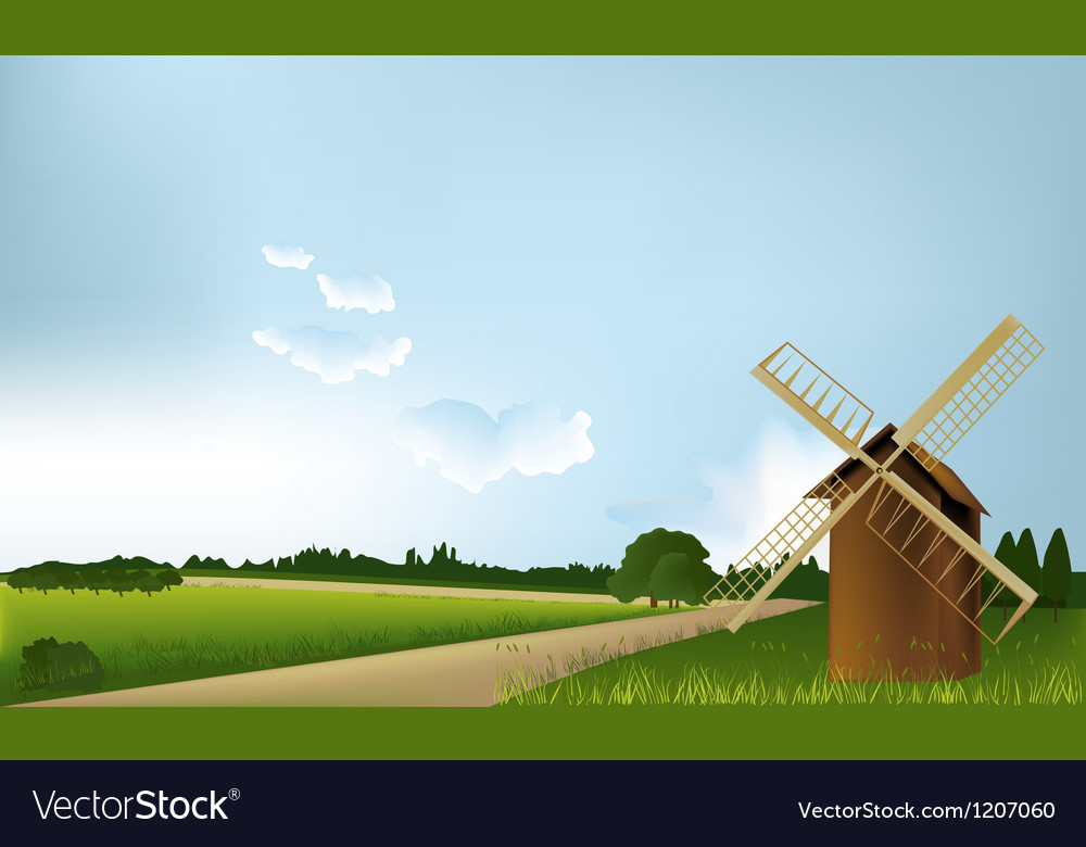 Windmill Royalty Free Vector Image - VectorStock
