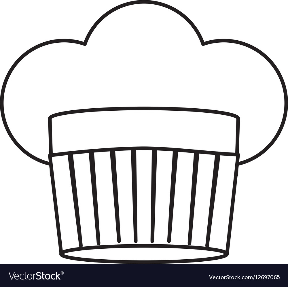 Contour of chefs hat wide Royalty Free Vector Image