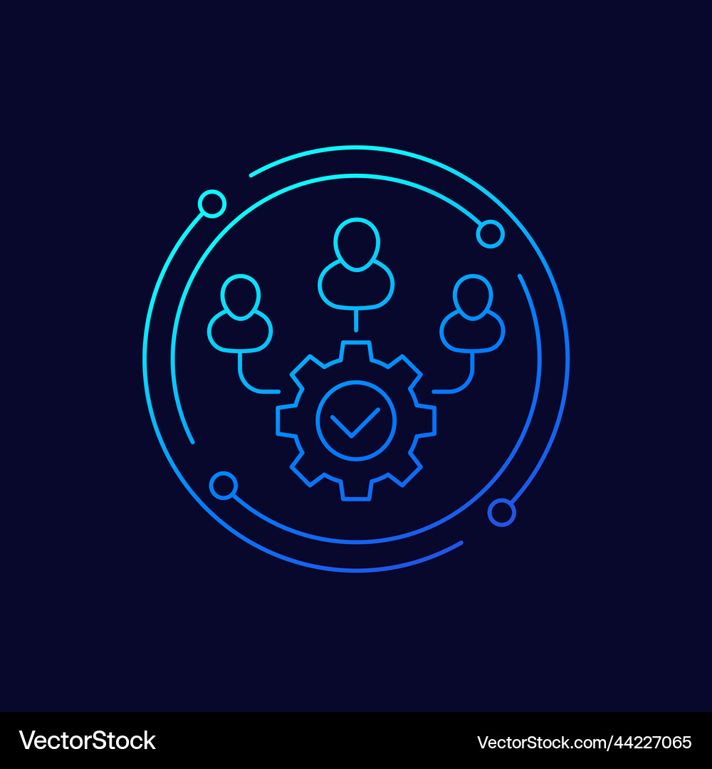 Cooperation coworking and teamwork line icon – Royalty-Free Vector ...