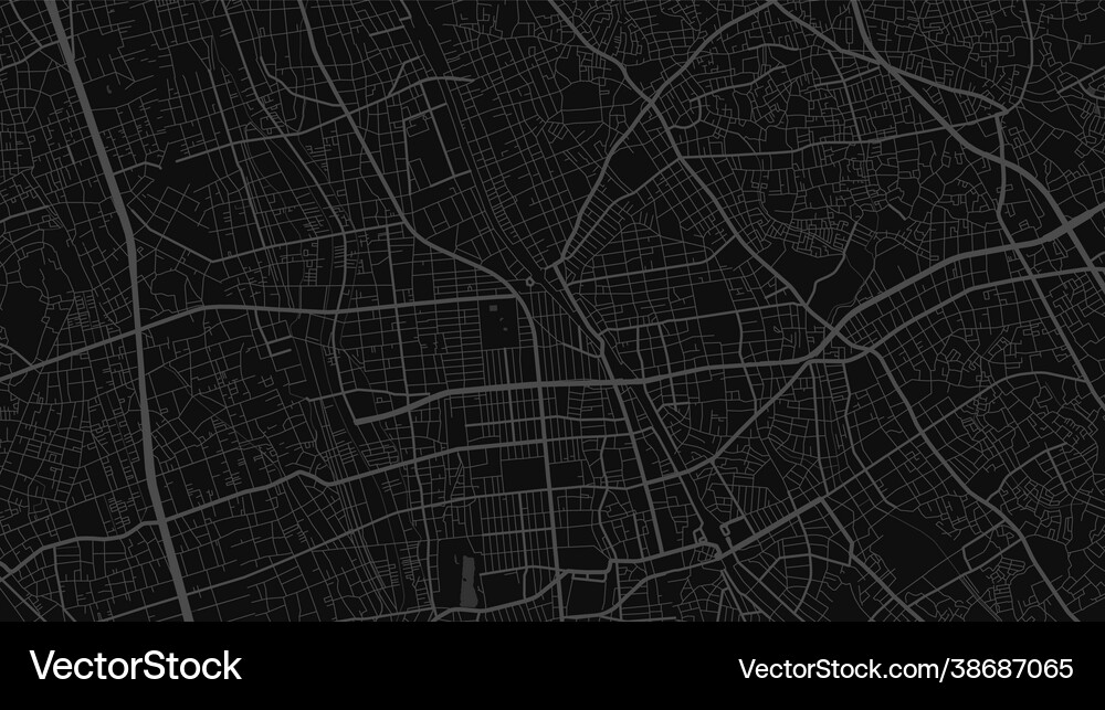 Dark black saitama city area Hintergrundkarte Vektorbild