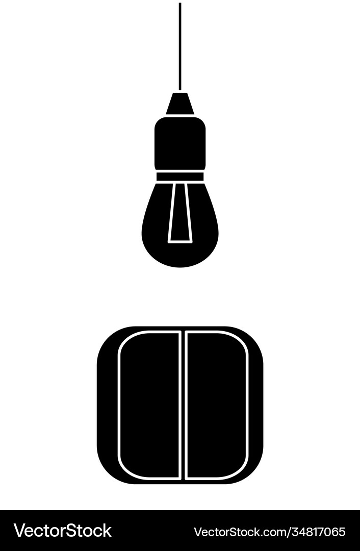 Electric bulb with filament image in black Vector Image