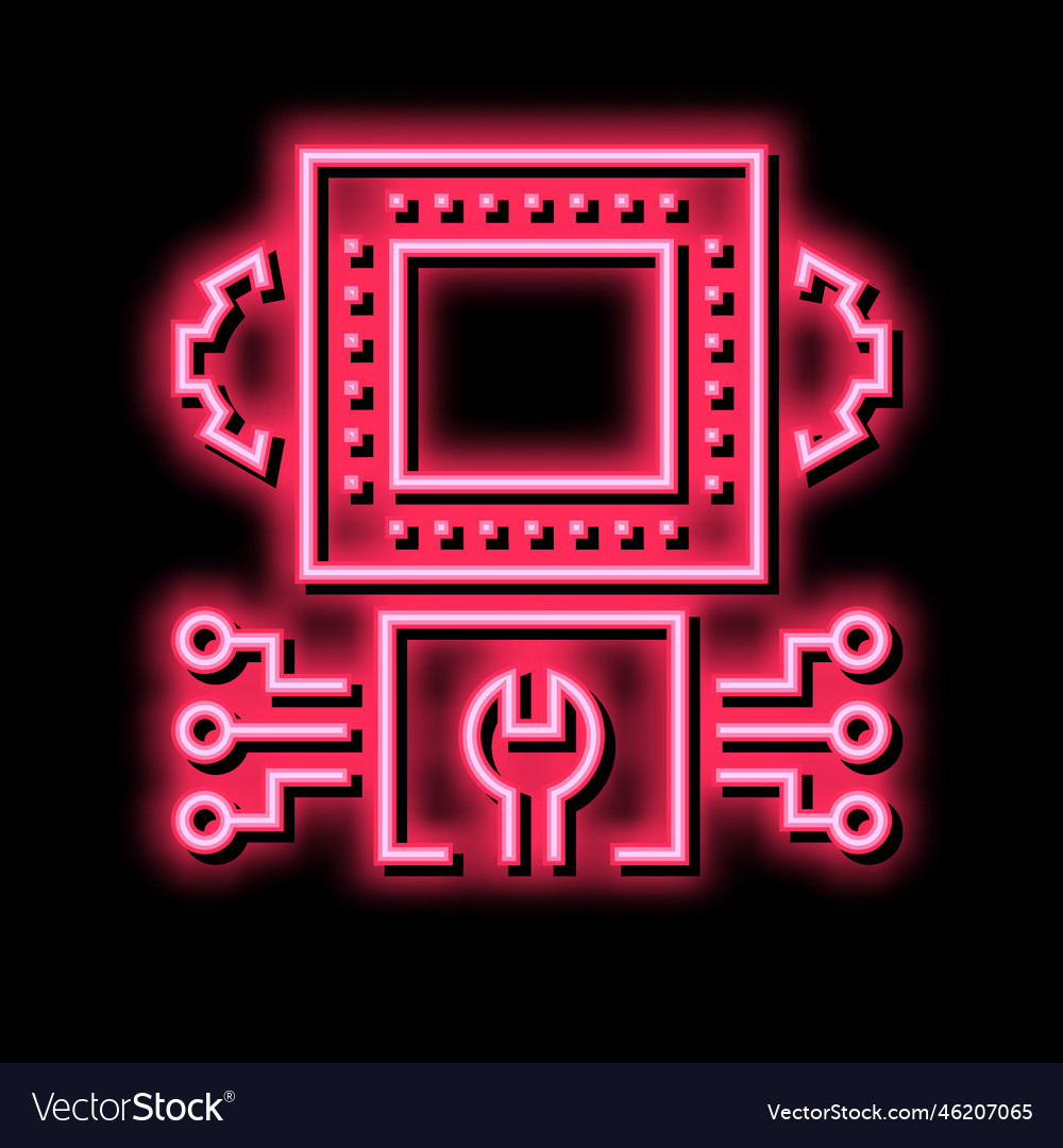 Engineering system neon glow icon Royalty Free Vector Image