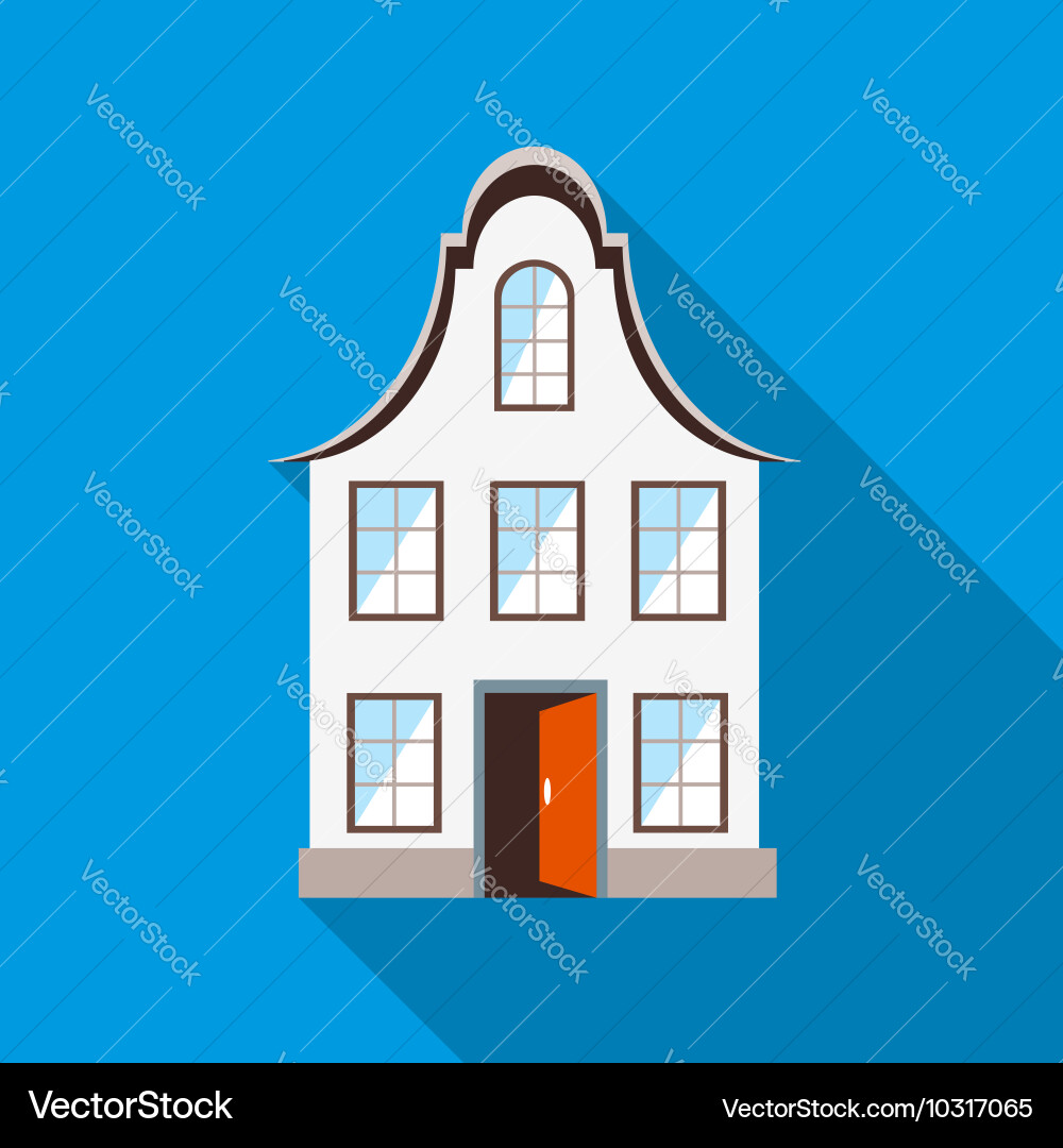 Front of house icon flat style Royalty Free Vector Image