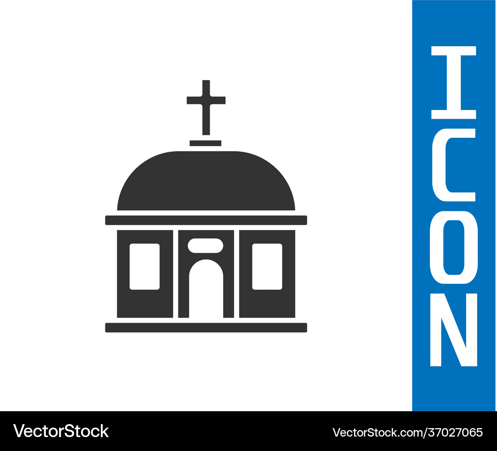 Grey santorini building icon isolated on white Vector Image