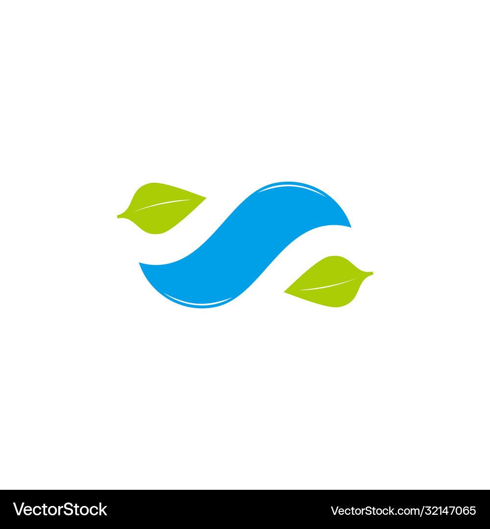 Leaf wave water simple design natural symbol logo Vector Image