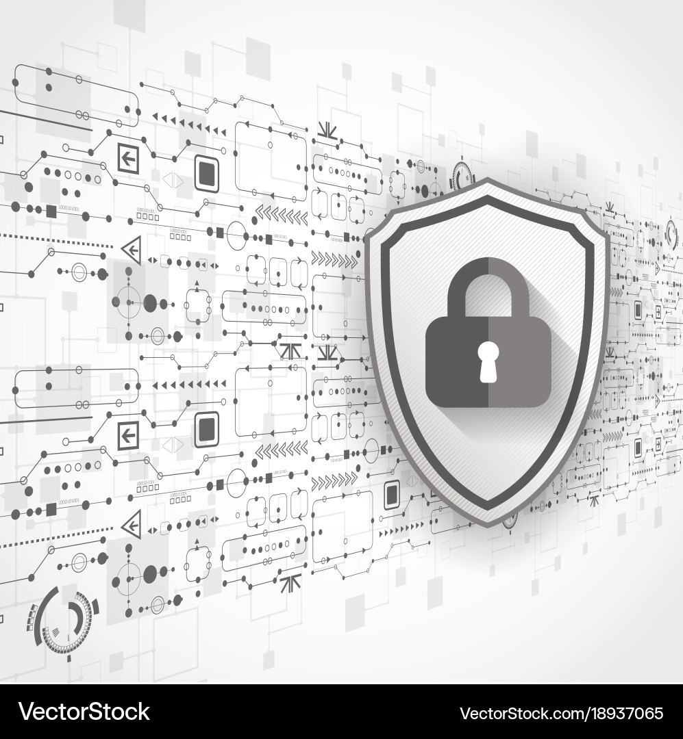 Protection concept of digital and technological Vector Image