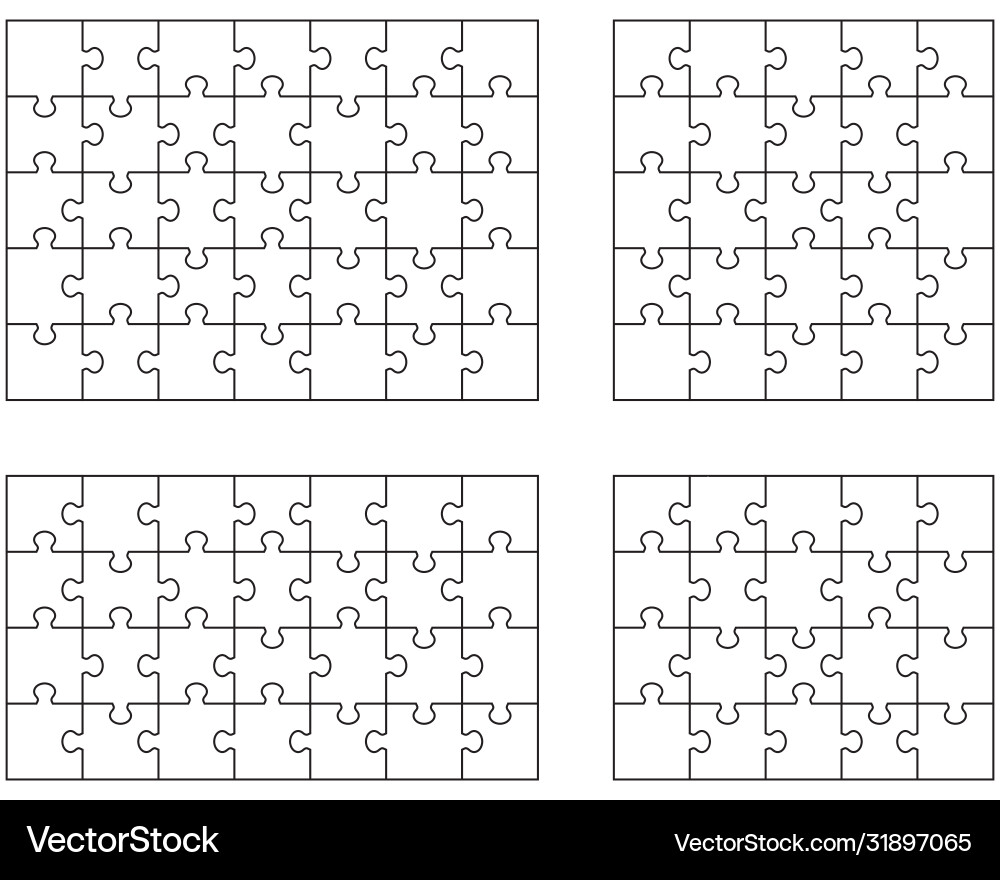 Puzzles separate pieces Royalty Free Vector Image