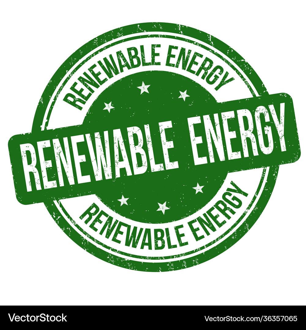Renewable energy grunge rubber stamp Royalty Free Vector