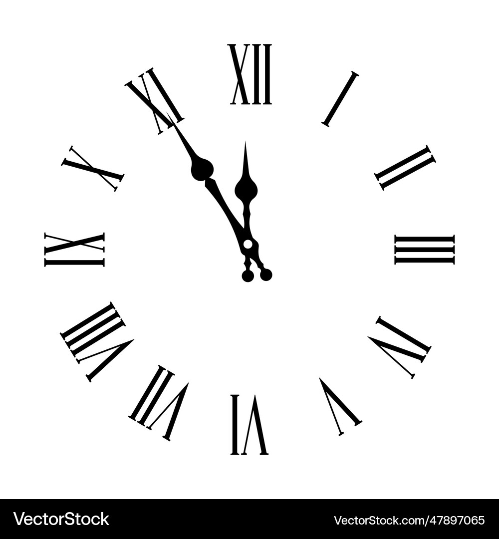 Roman numerals for wall clocks with arrows Vector Image
