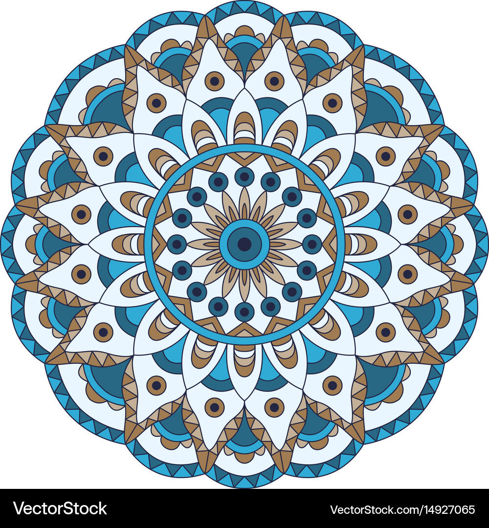 Round mandalas in graphic template for Royalty Free Vector