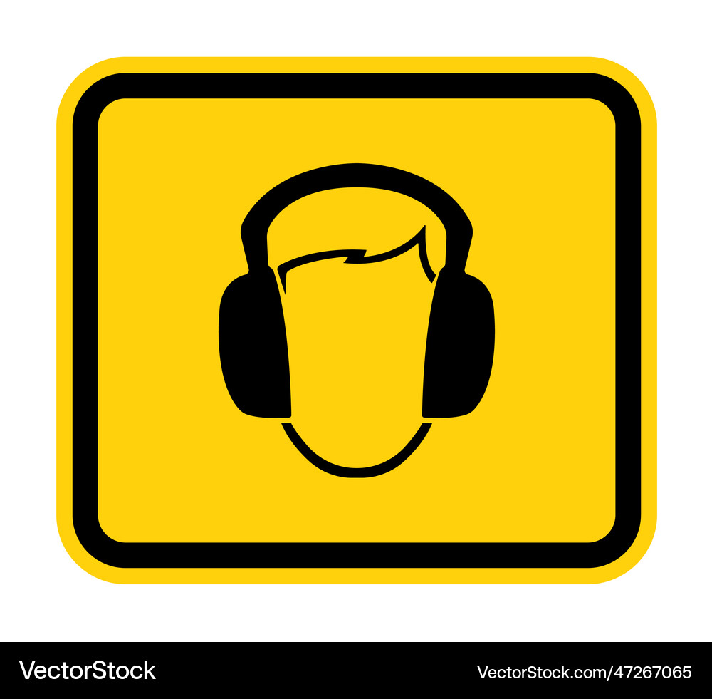 Symbol wear ear muff sign isolate on white Vector Image