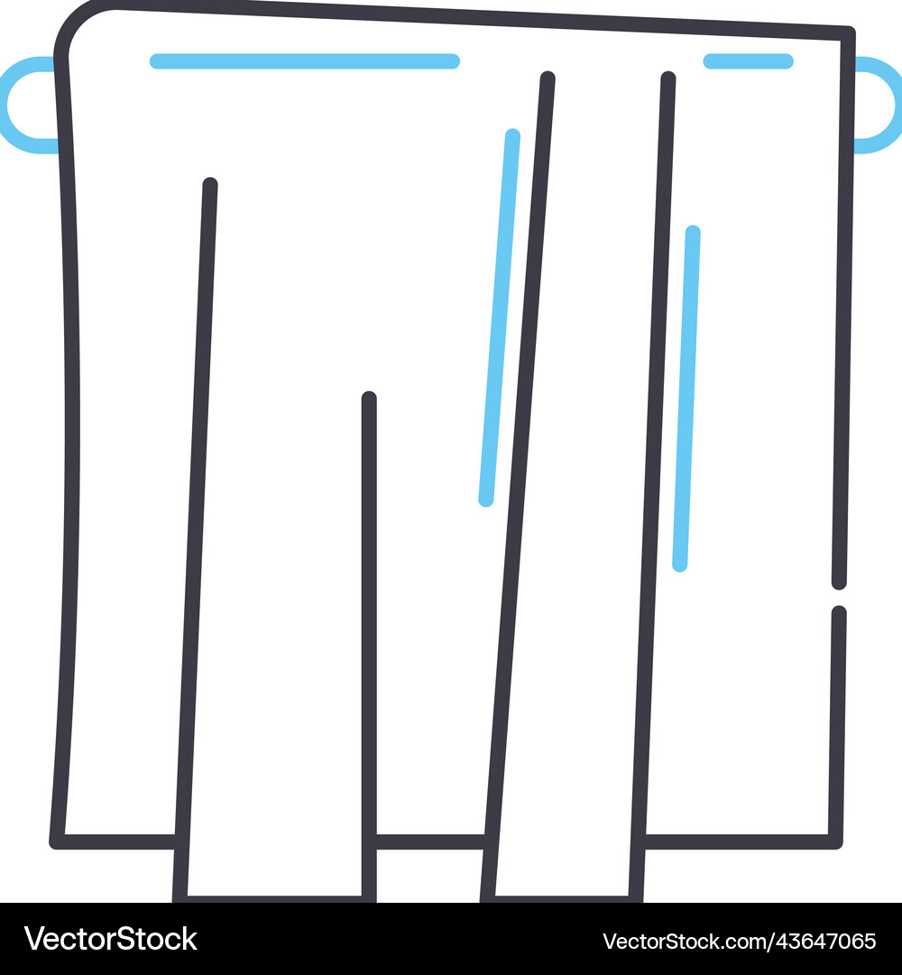 Towel line icon outline symbol Royalty Free Vector Image