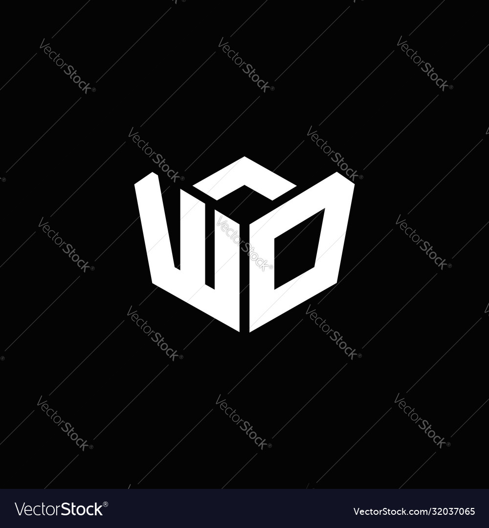 Wd logo monogram with emblem style ribbon design Vector Image Wd logo monogram with emblem style ribbon design Vector Image
