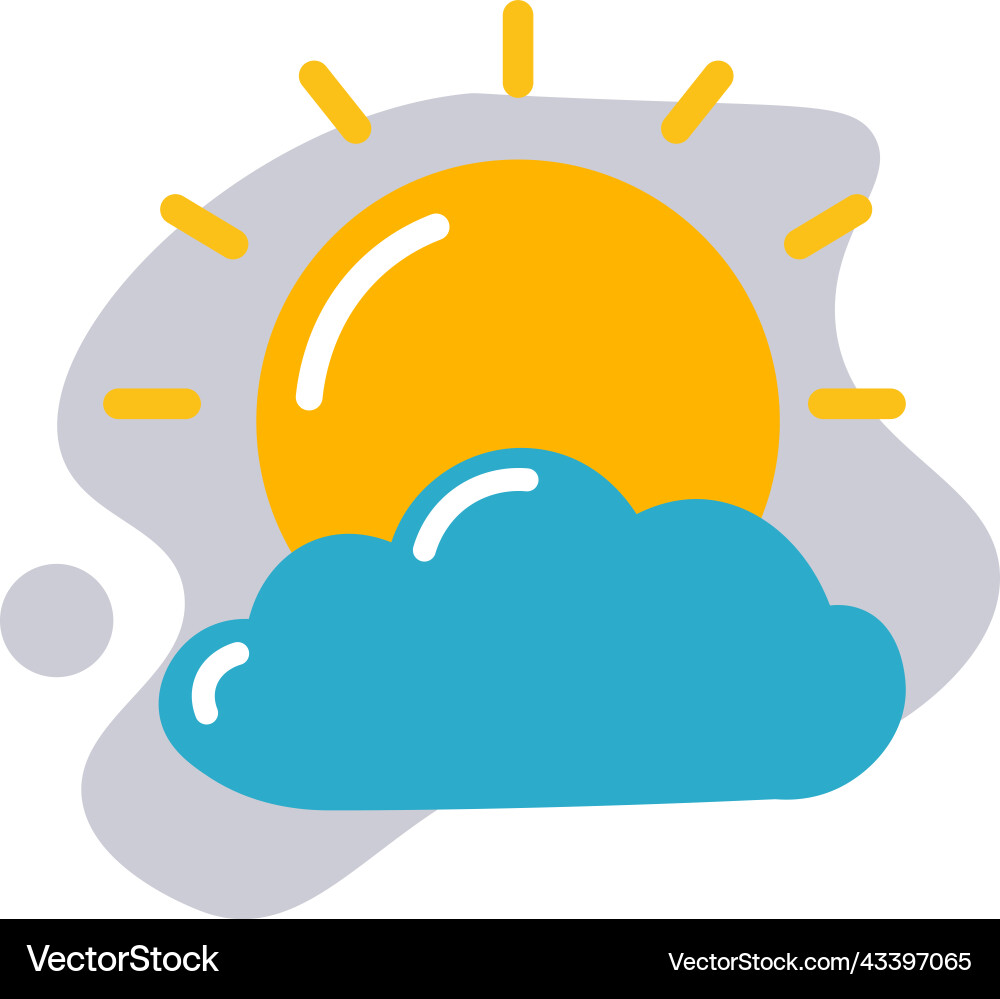 Weather forecast icon clouds and sunshine Vector Image