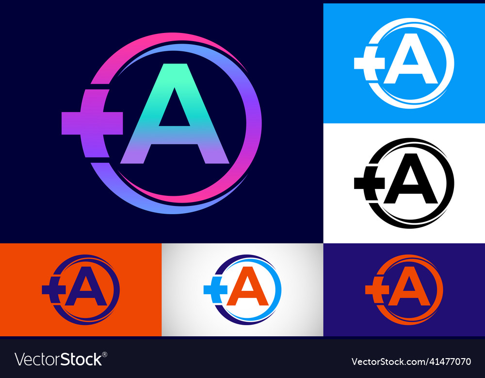 A Monogram Circle Logo Royalty Free Vector Image