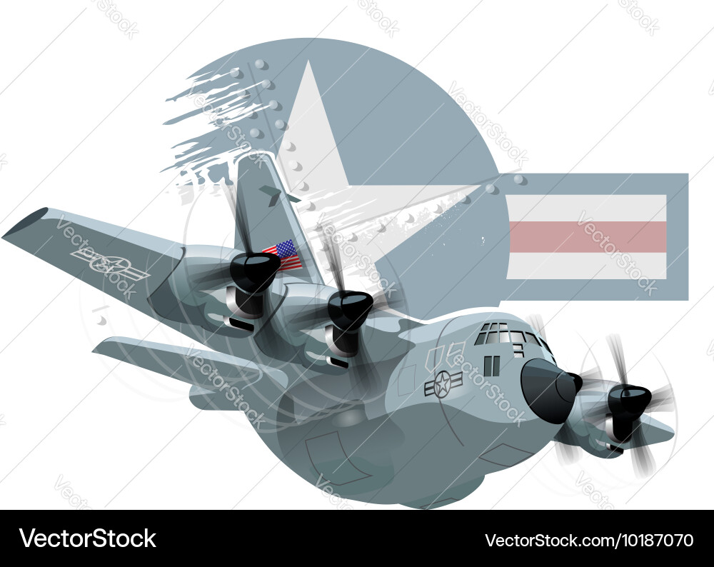 Cartoon military airplane Royalty Free Vector Image