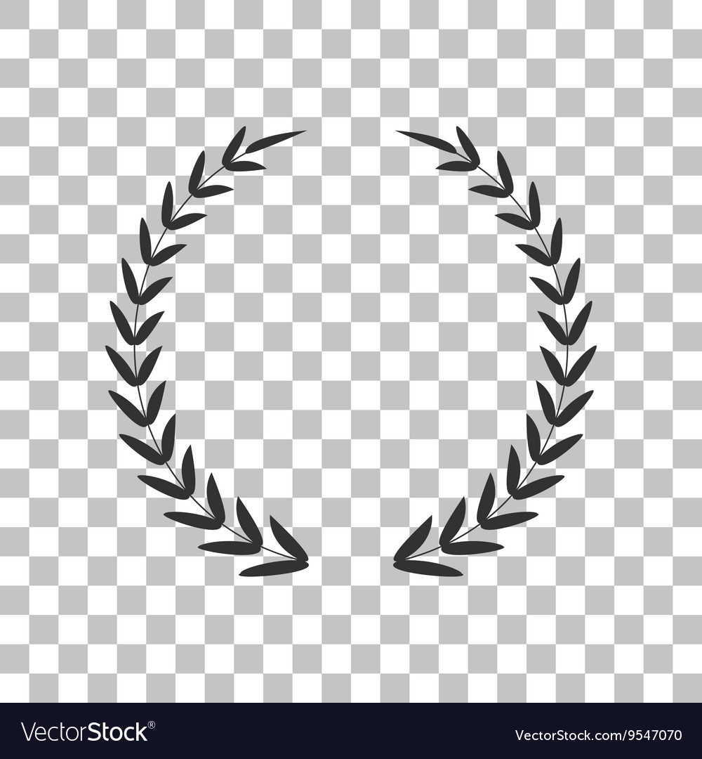 Laurel Wreath sign Dark gray icon on transparent Vector Image Laurel Wreath sign Dark gray icon on transparent Vector Image
