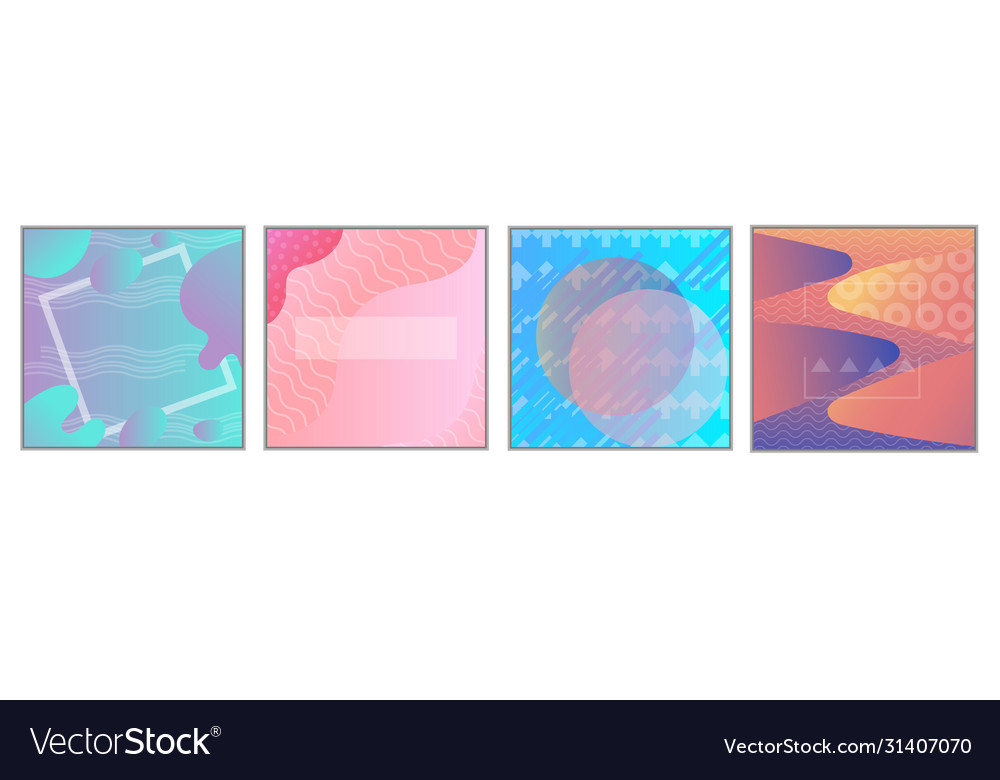 Vibrant gradient background set Royalty Free Vector Image