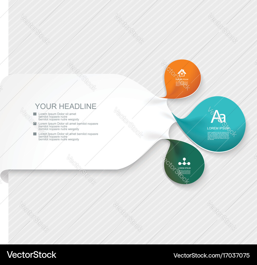 Banners with curved edges in form petals Vector Image