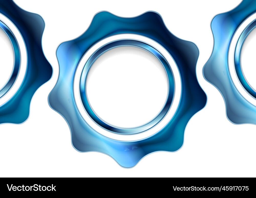 Blue metal gears on white background Royalty Free Vector