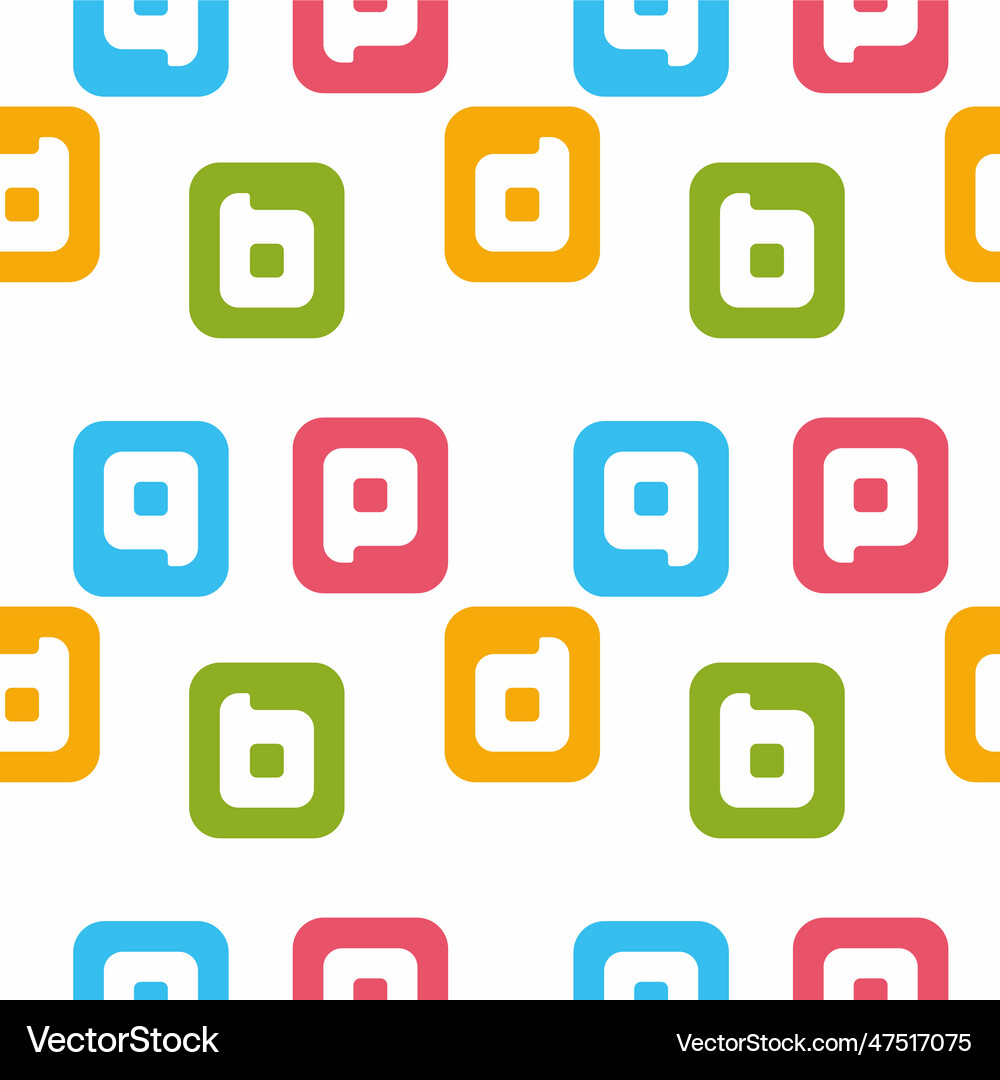 Colorful cute letters seamless background Vector Image
