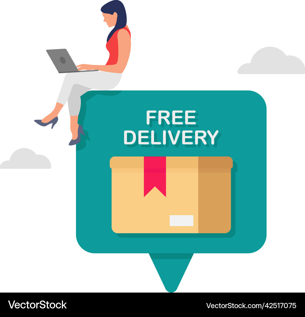 Fast delivery online shopping concept Royalty Free Vector