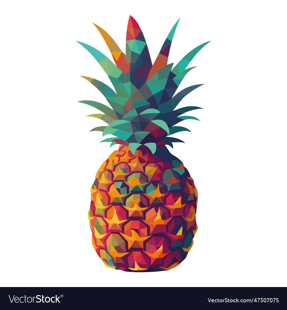 Fresh tropical fruit pineapple eating Royalty Free Vector