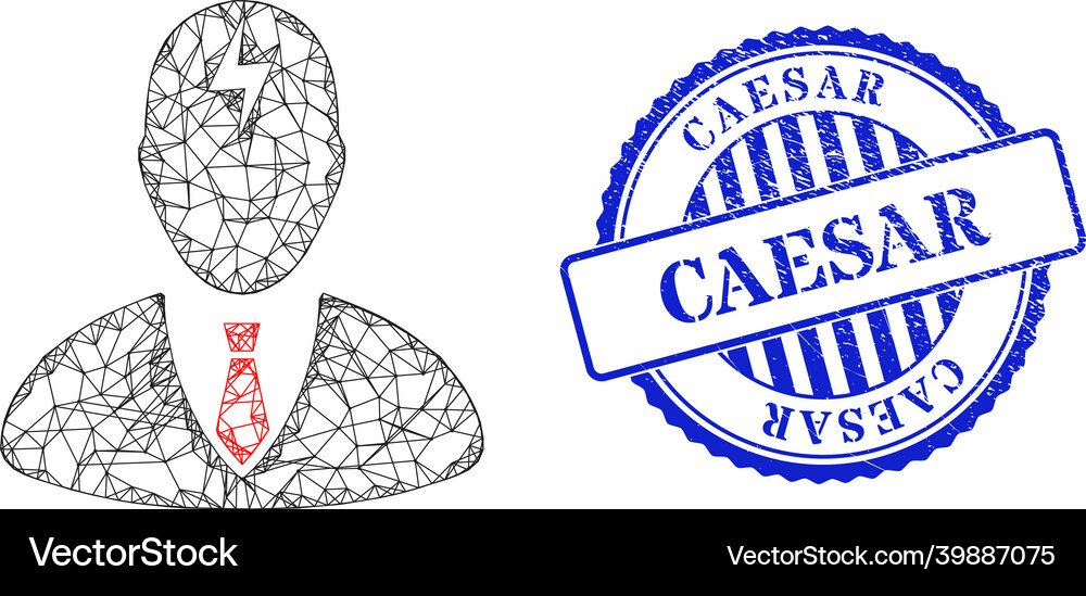 Grunge caesar badge and hatched boss headache mesh