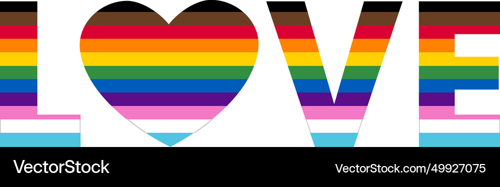 Love wording inclusive rainbow design Royalty Free Vector