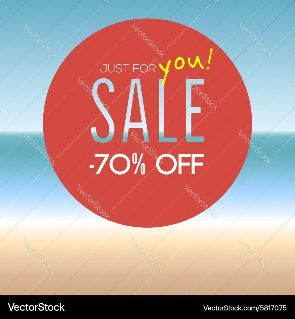 Summer sale with percentage Royalty Free Vector Image
