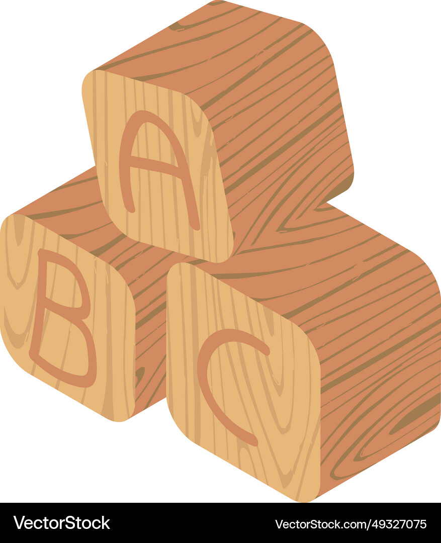 Wooden toy abc cubes Royalty Free Vector Image