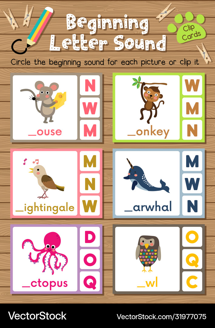 Worksheet matching vocabulary mno Royalty Free Vector Image