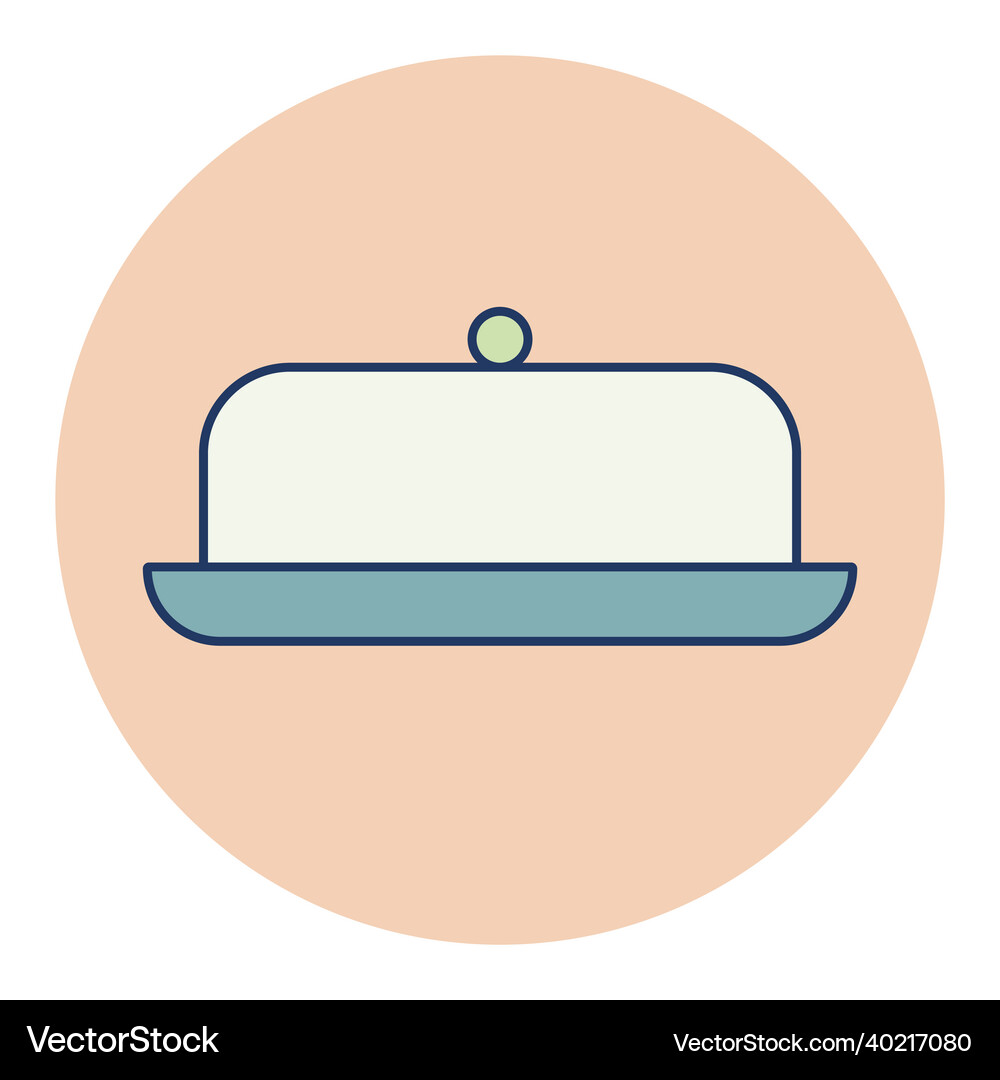 Butter dish color icon kitchen appliance graph Vector Image