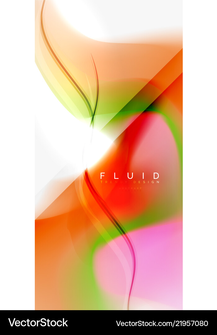 Color flowing wave trendy liquid design template Vector Image