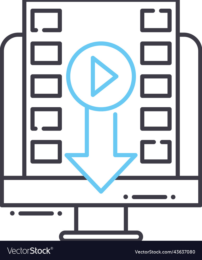 Download line icon outline symbol Royalty Free Vector Image