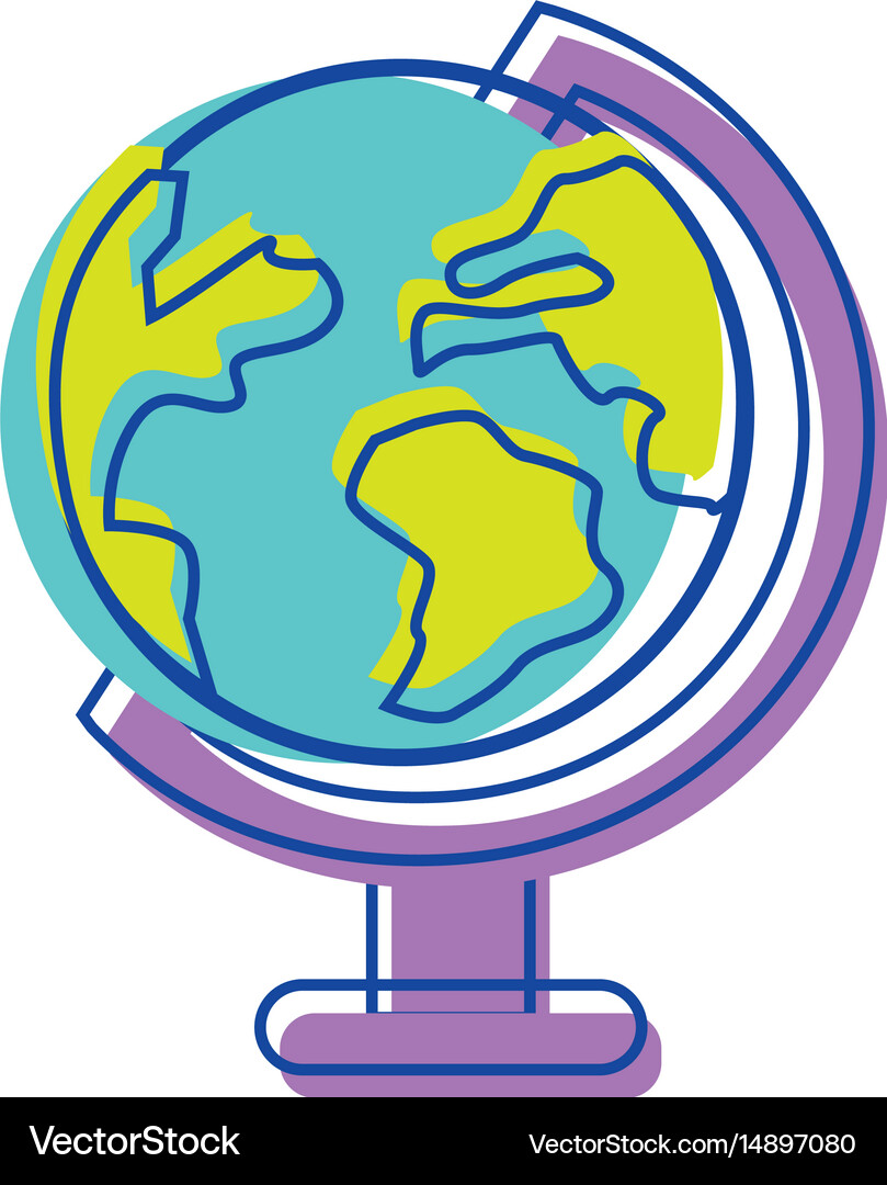 Earth planet desk tool decoration Royalty Free Vector Image