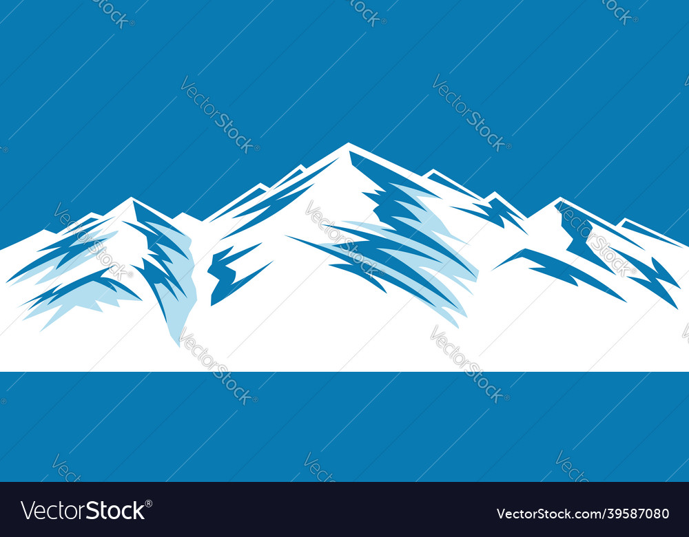 Flat mountain range Royalty Free Vector Image - VectorStock