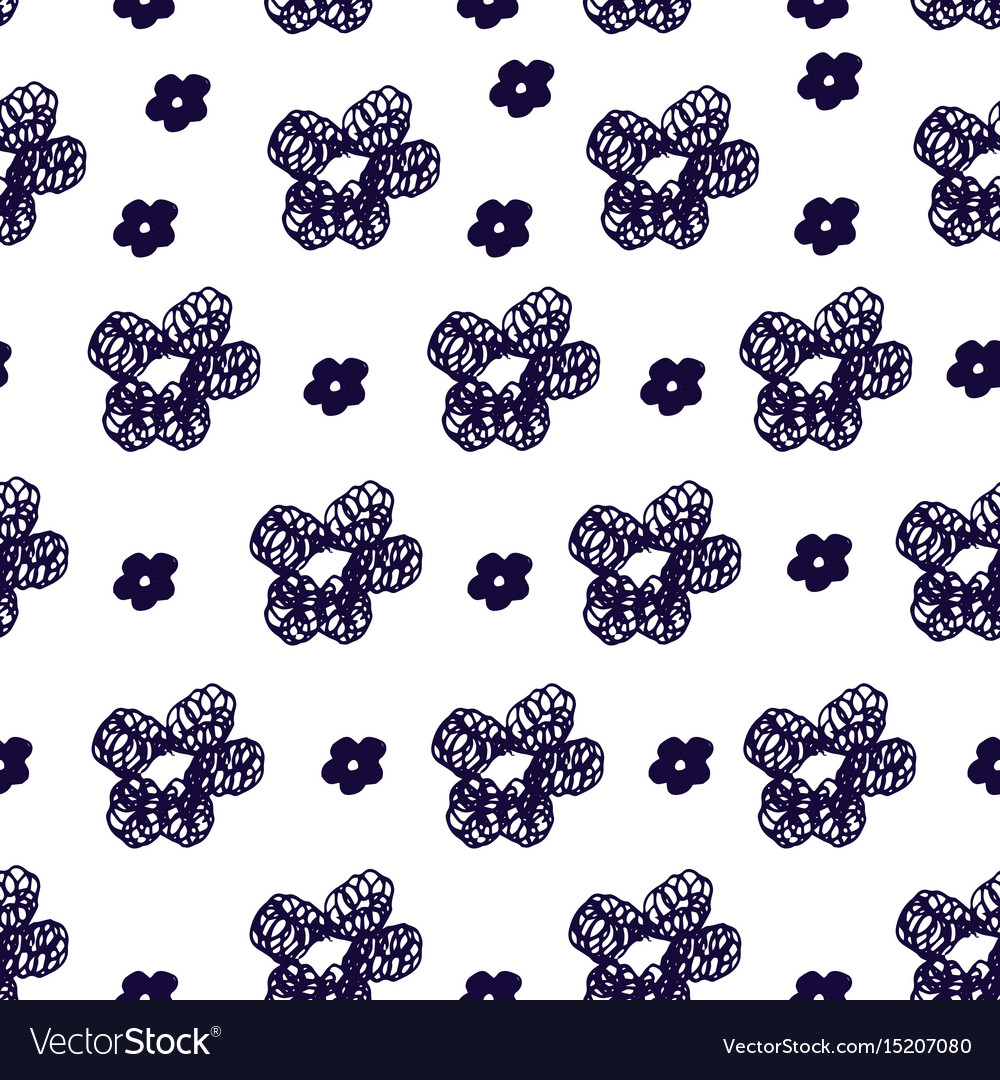 Hand drawn flower pattern Royalty Free Vector Image