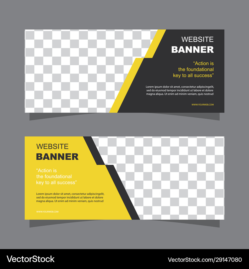 Horizontal website banner and business with blank Vector Image