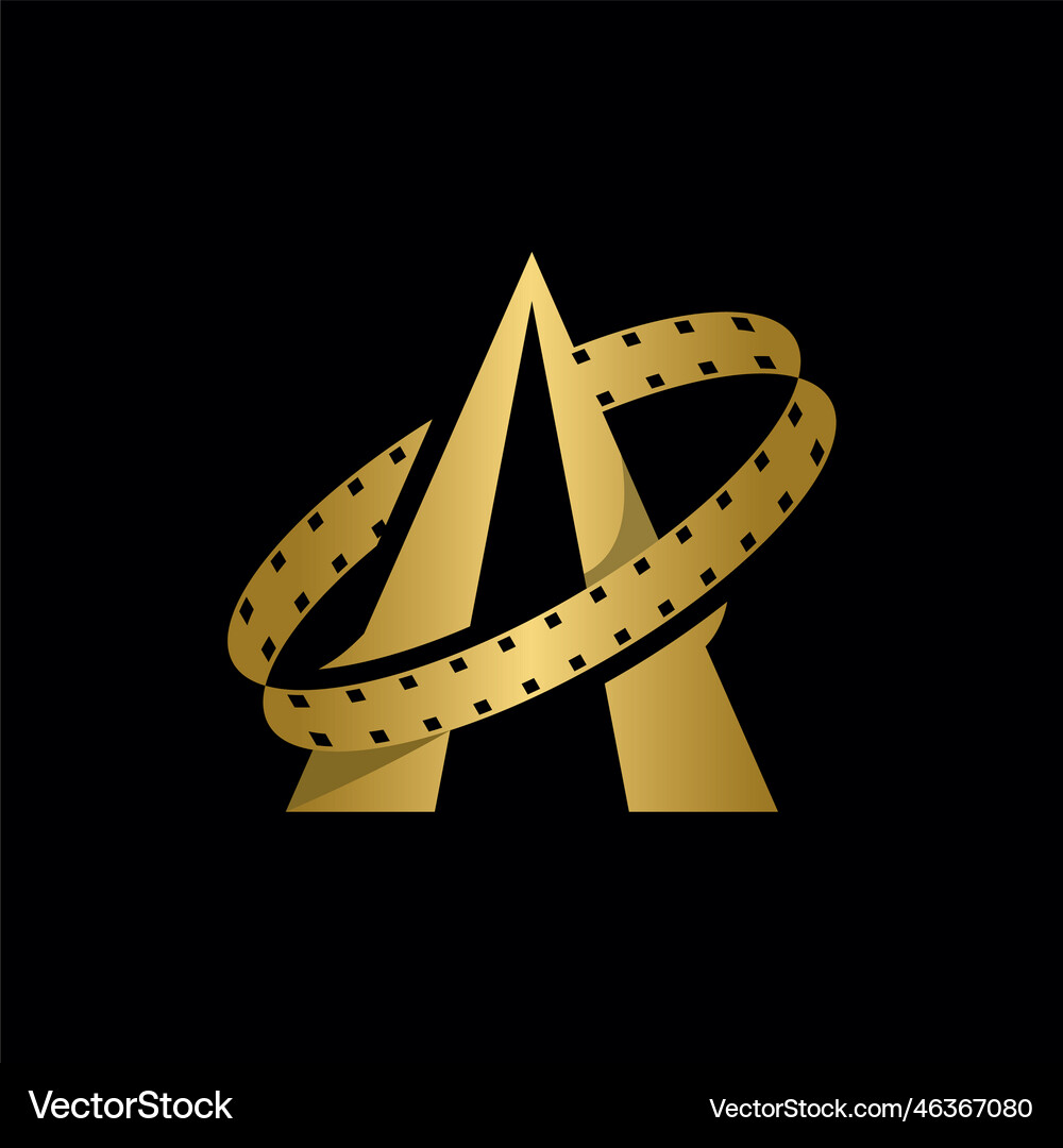 Letter a film production roll creative design Vector Image
