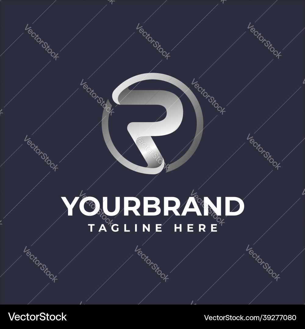Letter r logo alphabet logotype design with circle